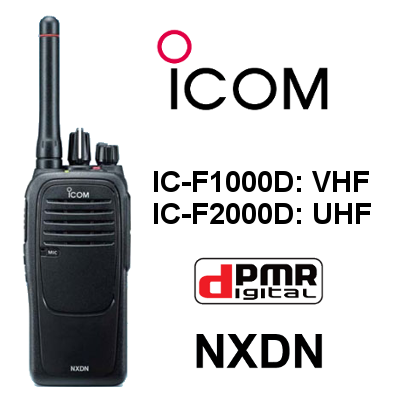 WALKIE ICOM DIGITAL IC-F1000D / IC-F2000D de 128 canales / 8 zonas